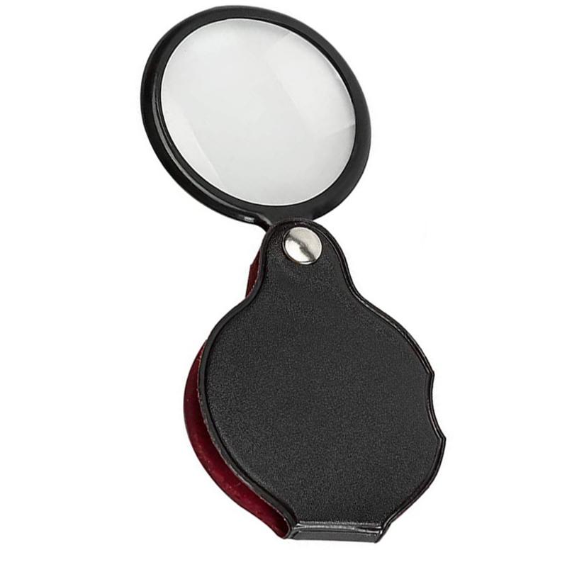 Bærbar håndholdt lupe 8x lærlupe lupe lomme forstø... – Vicedeal
