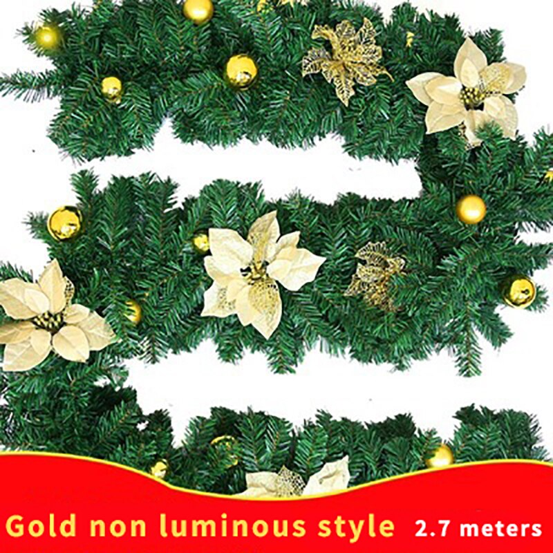 2.7M Christmas Rattan Artificial Garland Home Deco... – Vicedeal