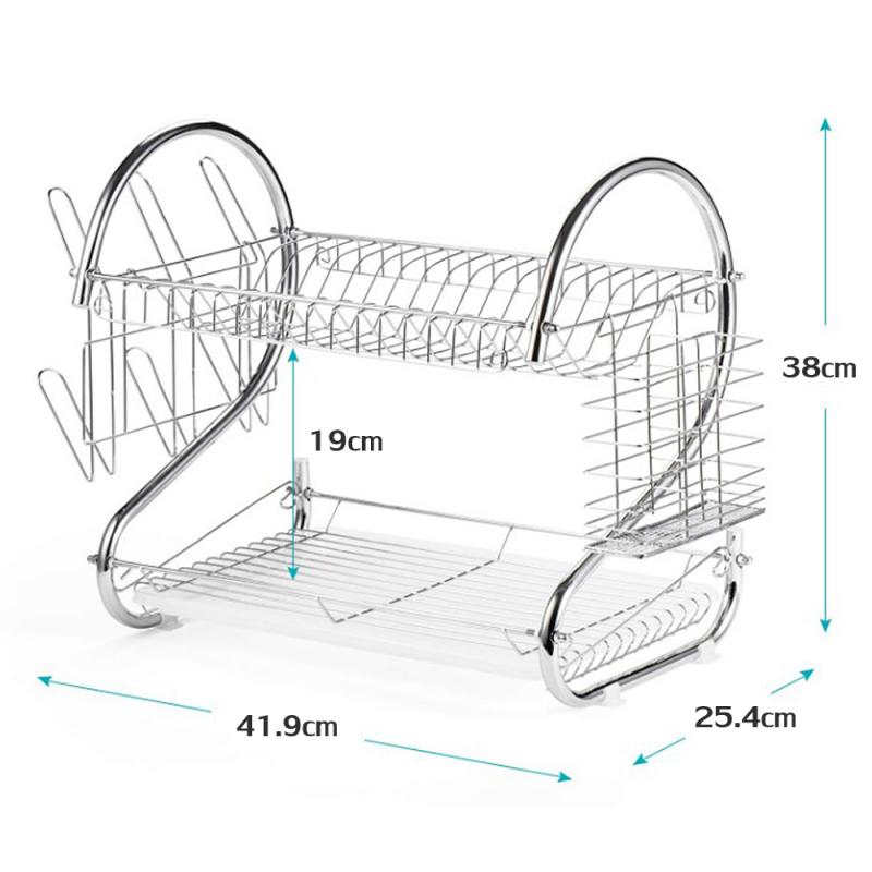 Storage Rack 3 Layer Dish Drainer Stainless Steel ... – Grandado