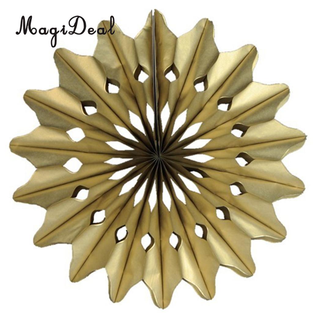 3pcs Gold Silver Cream Snowflake Paper Fans Christ... – Grandado