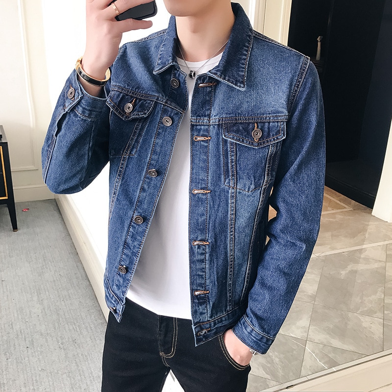 Coo Voorjaar Van De Denim Jas Mannen Cultiveren Mo... – Vicedeal
