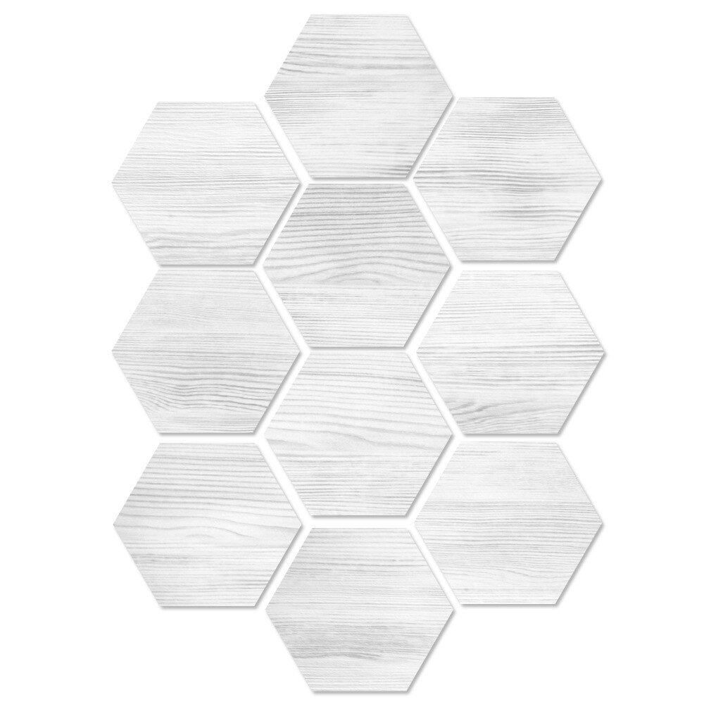 Hexagonal Wood Grain Floor Sticker Kitchen Living ... – Vicedeal