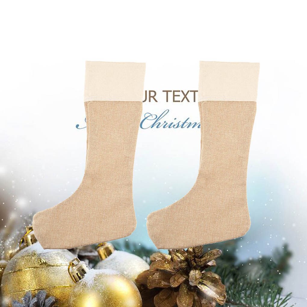 6pcs/set Large Burlap Christmas Stockings Jute Xma... – Vicedeal