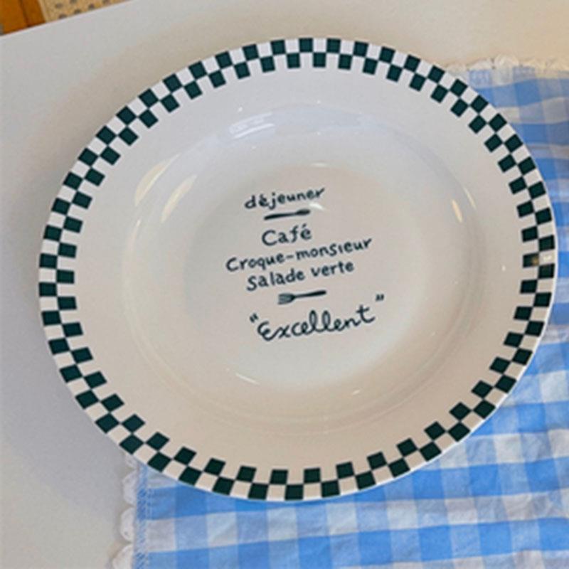 Salad Plate Niche Retro Checkerboard Simple Wester... – Grandado