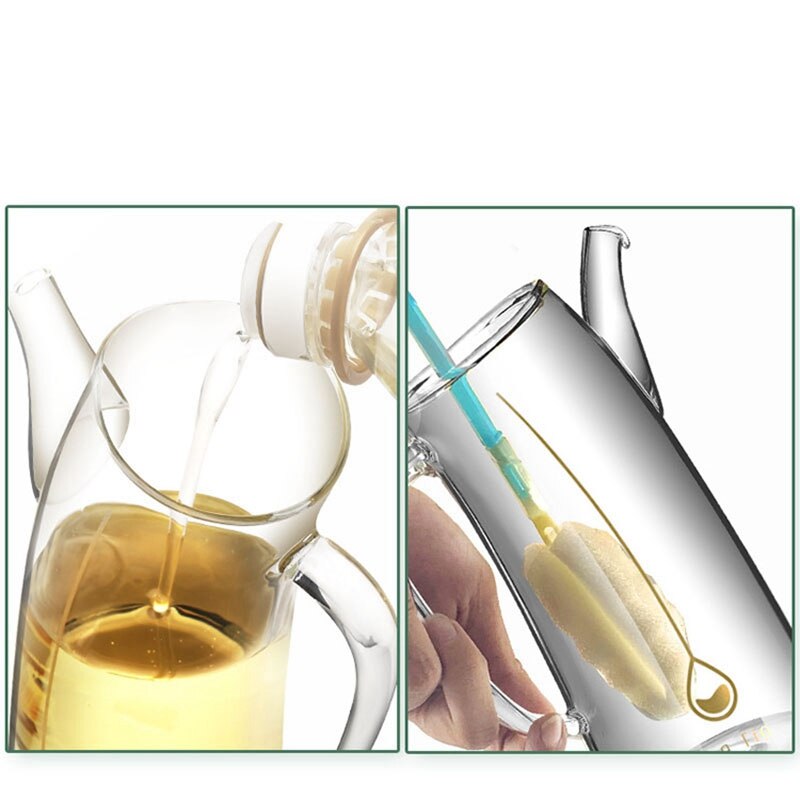 750ML Leak-Proof Glass Oil Can Sauce Bottle Transp... – Grandado