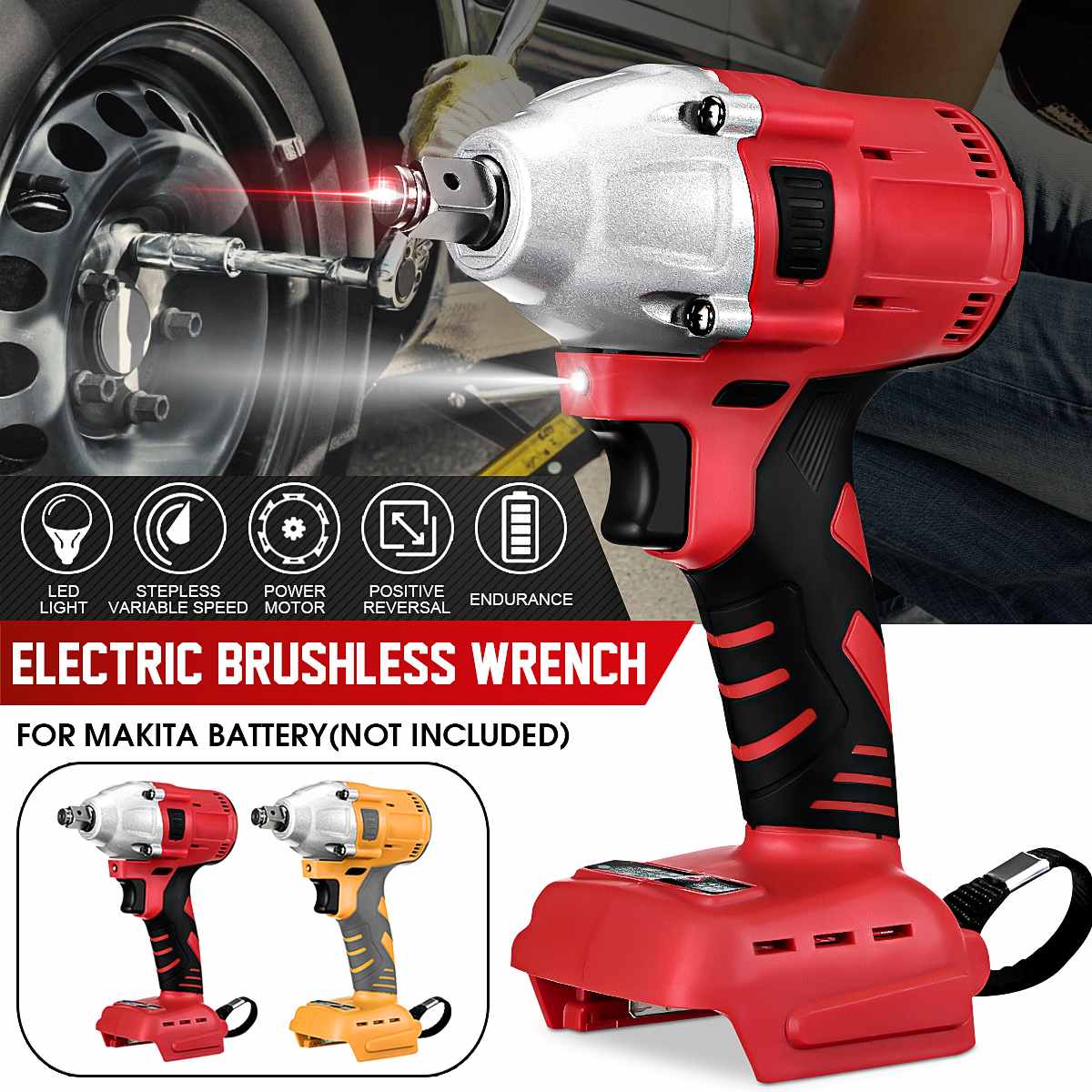 18V Electric Brushless Impact Wrench Rechargeable ... – Grandado