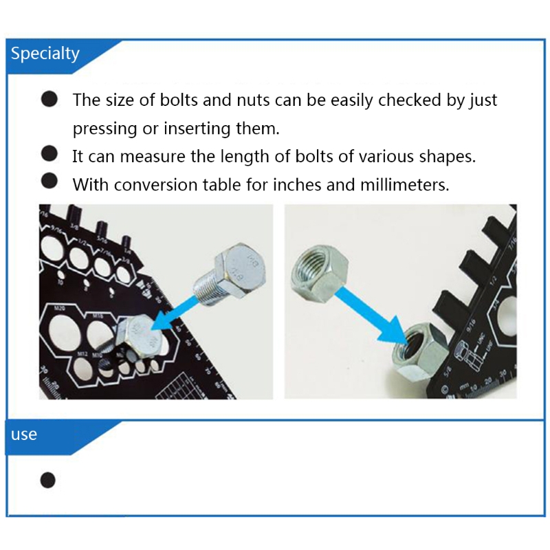 23.7x10.7cm Convenient to Use Bolt Nut Thread Meas... – Grandado