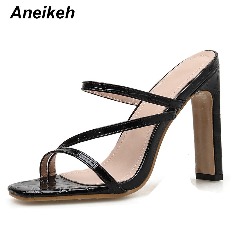 Aneikeh Patent leather Narrow Band Women Heeled Sa... – Grandado
