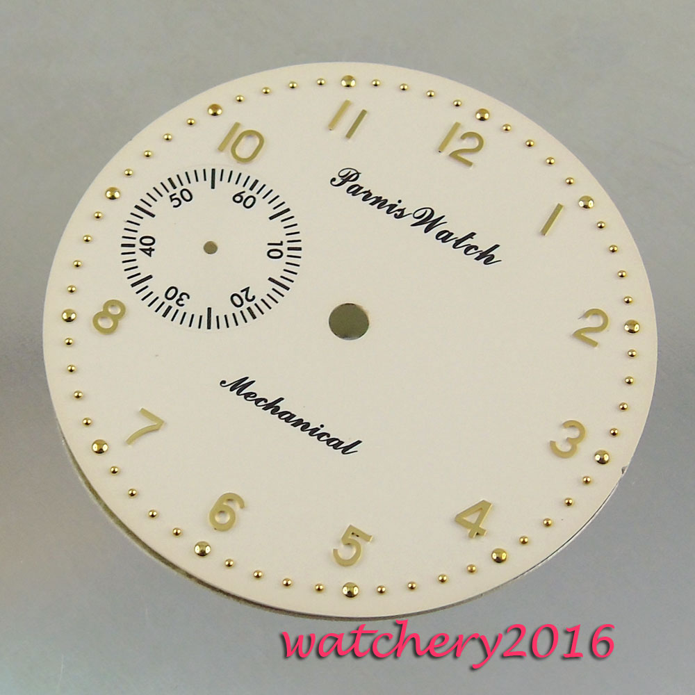 38.9mm yellow white dial rose golden Numbers fit 6... – Grandado