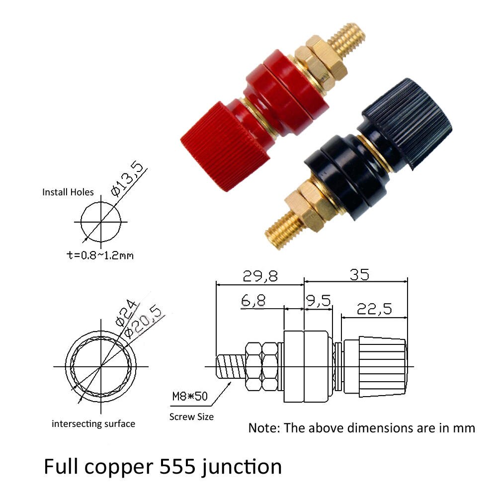 2Pcs 5MM 8MM Copper Posts 555 Terminal Blocks Powe... – Grandado