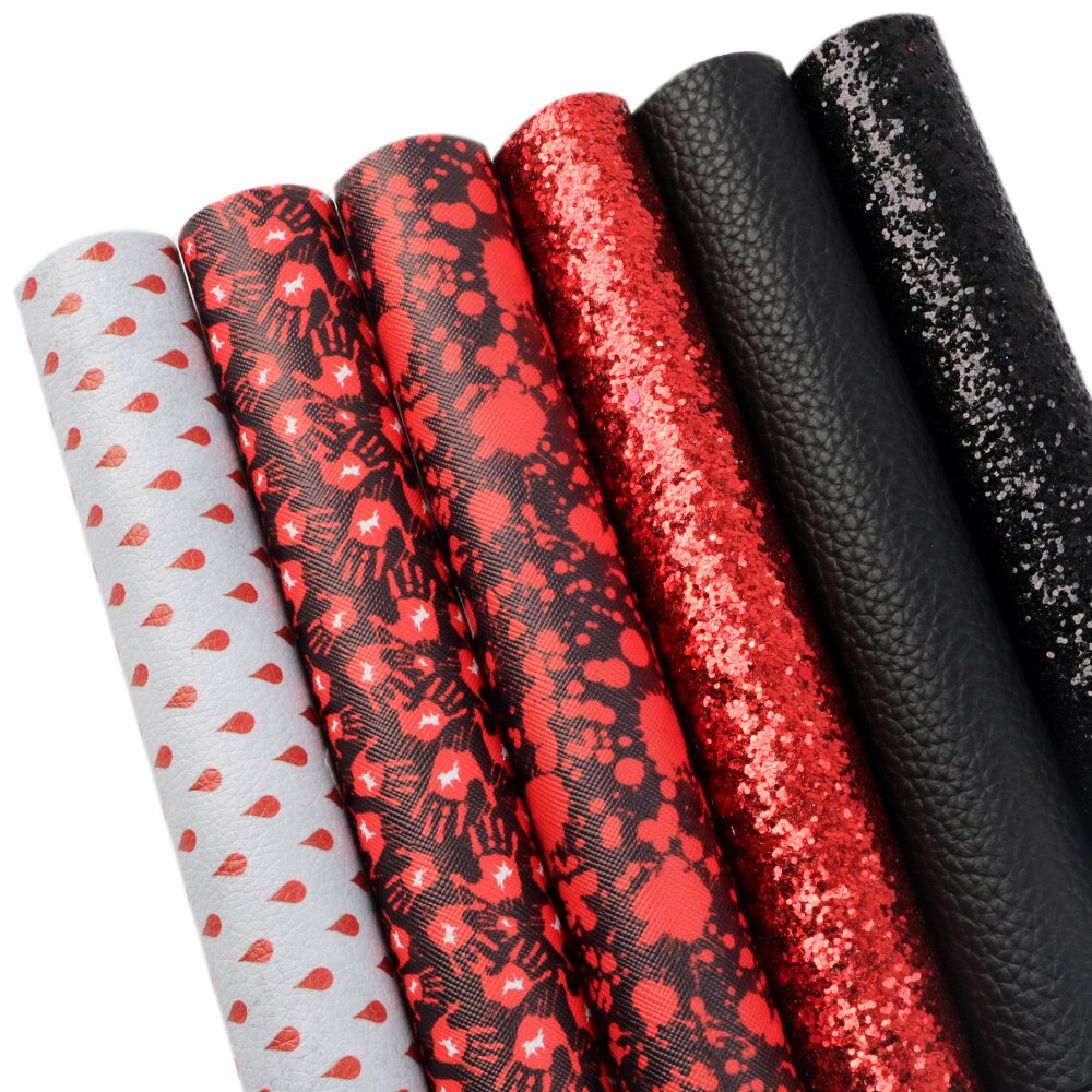 6 Pcs Halloween Thema Faux Leer Stof Lakens, Vinyl... – Grandado