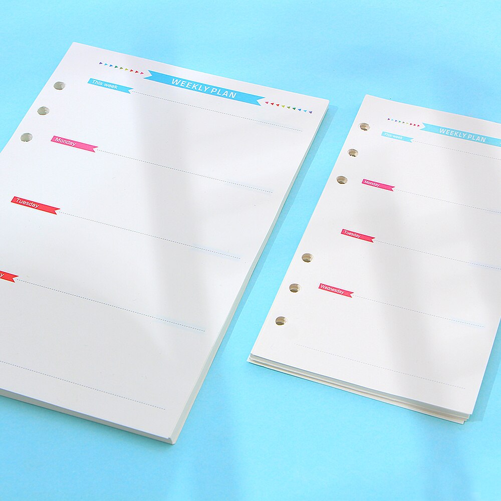 6 Holes Spiral Planner Refill Inner Paper Diary We... – Grandado