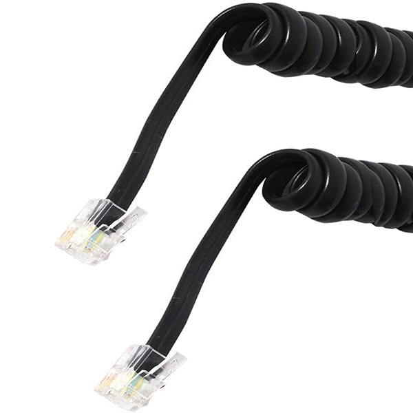 TELEFON SPIRAL CABLE BLACK 4P/4C – Vicedeal
