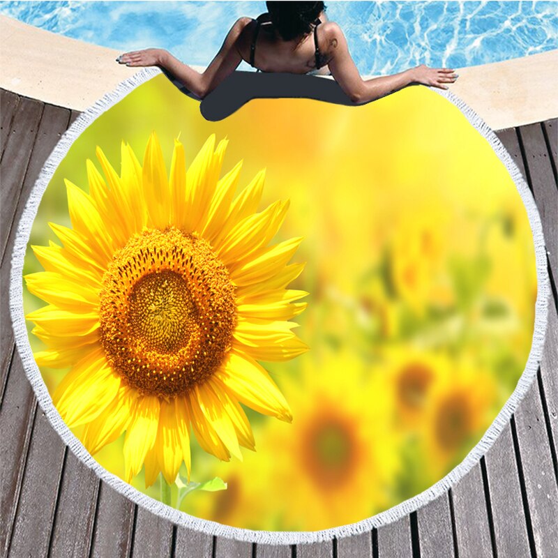 Sunflower Beach Towel Bath Towel Toalla Playa Serv... – Grandado