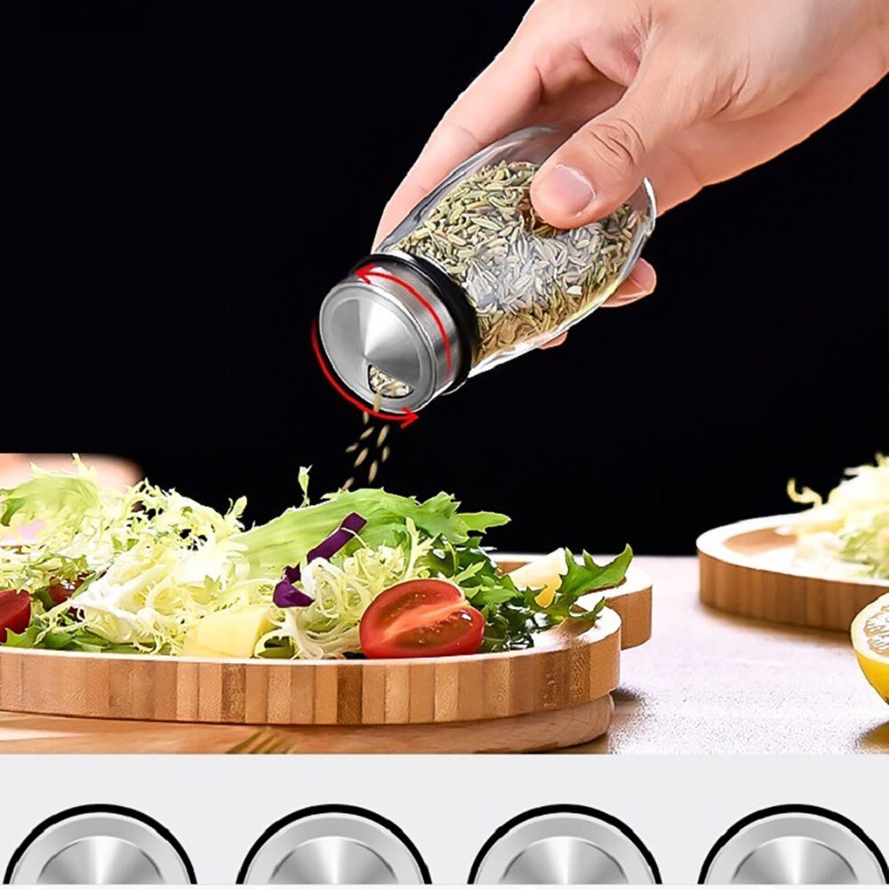 Kitchen Jar For Spices Rotating Glass Cruet Season... – Vicedeal