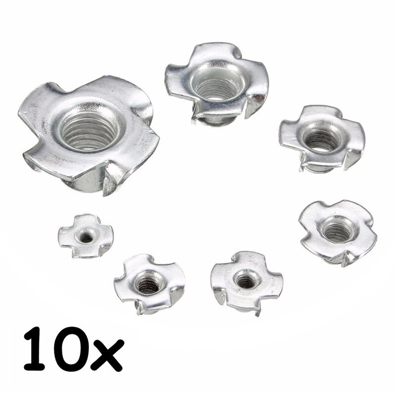 10pcs Zinc Plated Four Claws Nut Speaker Nut T-nut... – Grandado