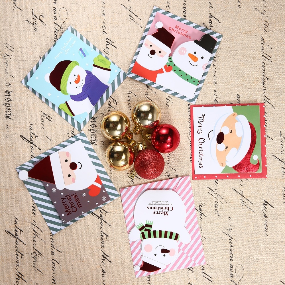 16 card+16 envelope /lot Cute Cartoon Small Santa ... – Vicedeal