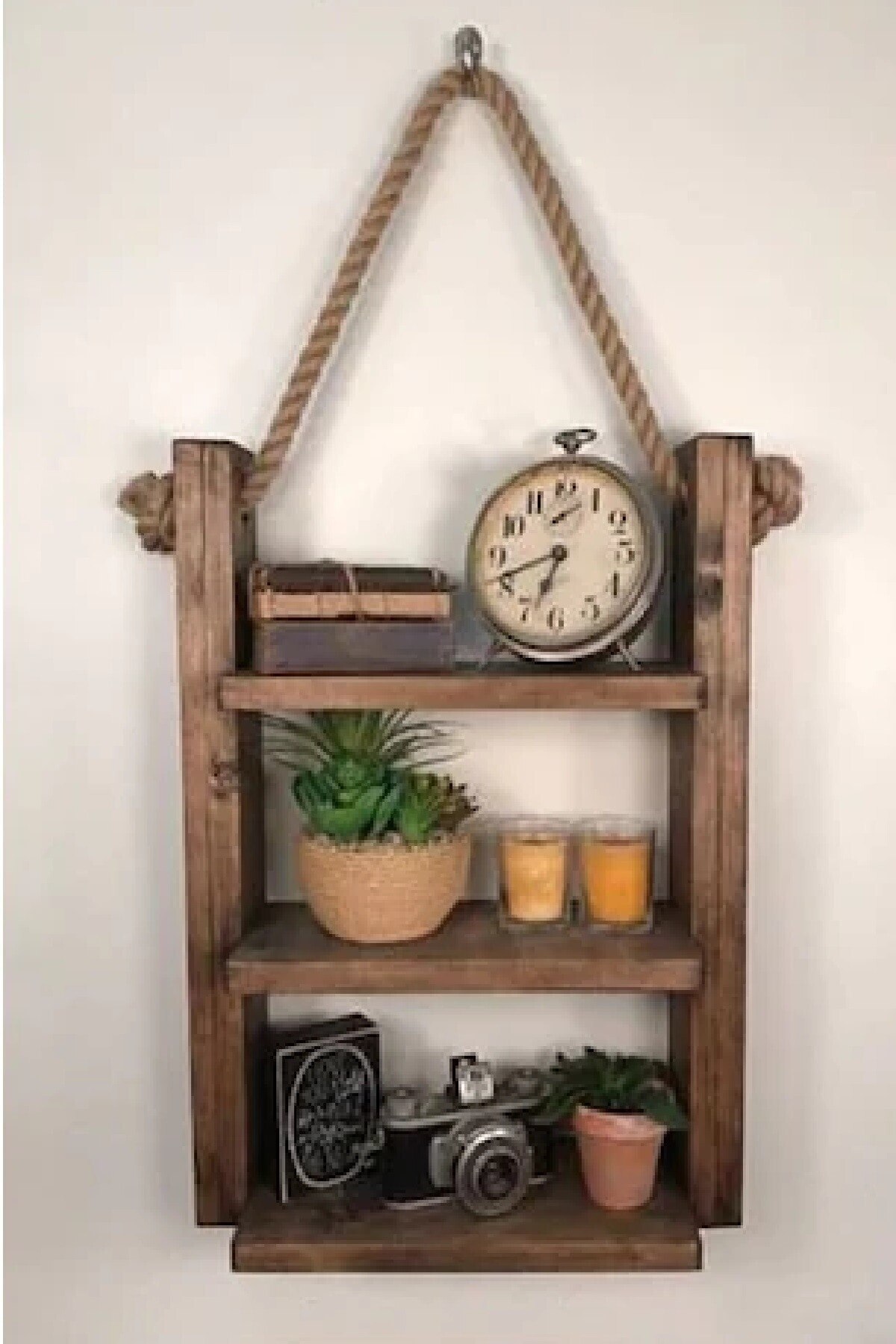 Decorative Handmade 3 Eyes Solid Wood Shelf Bookca... – Grandado