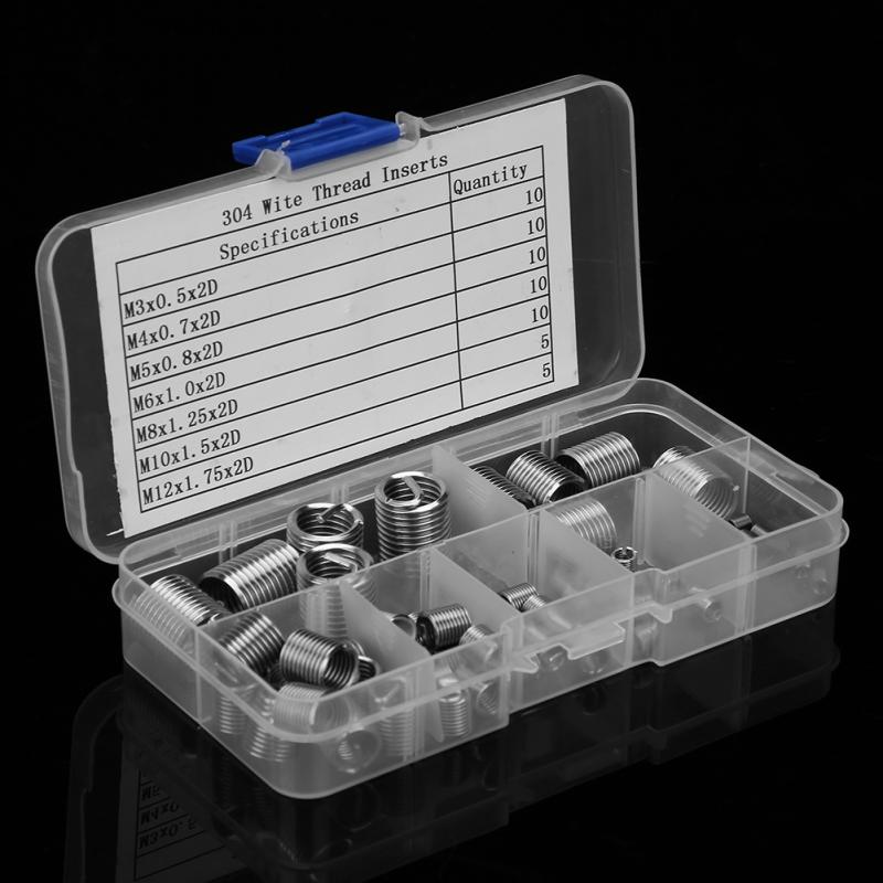 60 teile/satz M3-M12 Schraube Gewinde Einsätze Edelstahl aufgerollt Draht spiralförmig Gewinde ...