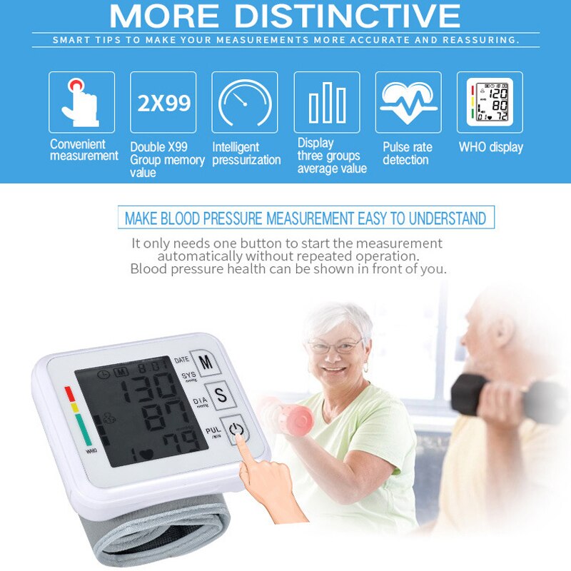 Wrist Sphygmomanometer Large screen digital displa... – Vicedeal
