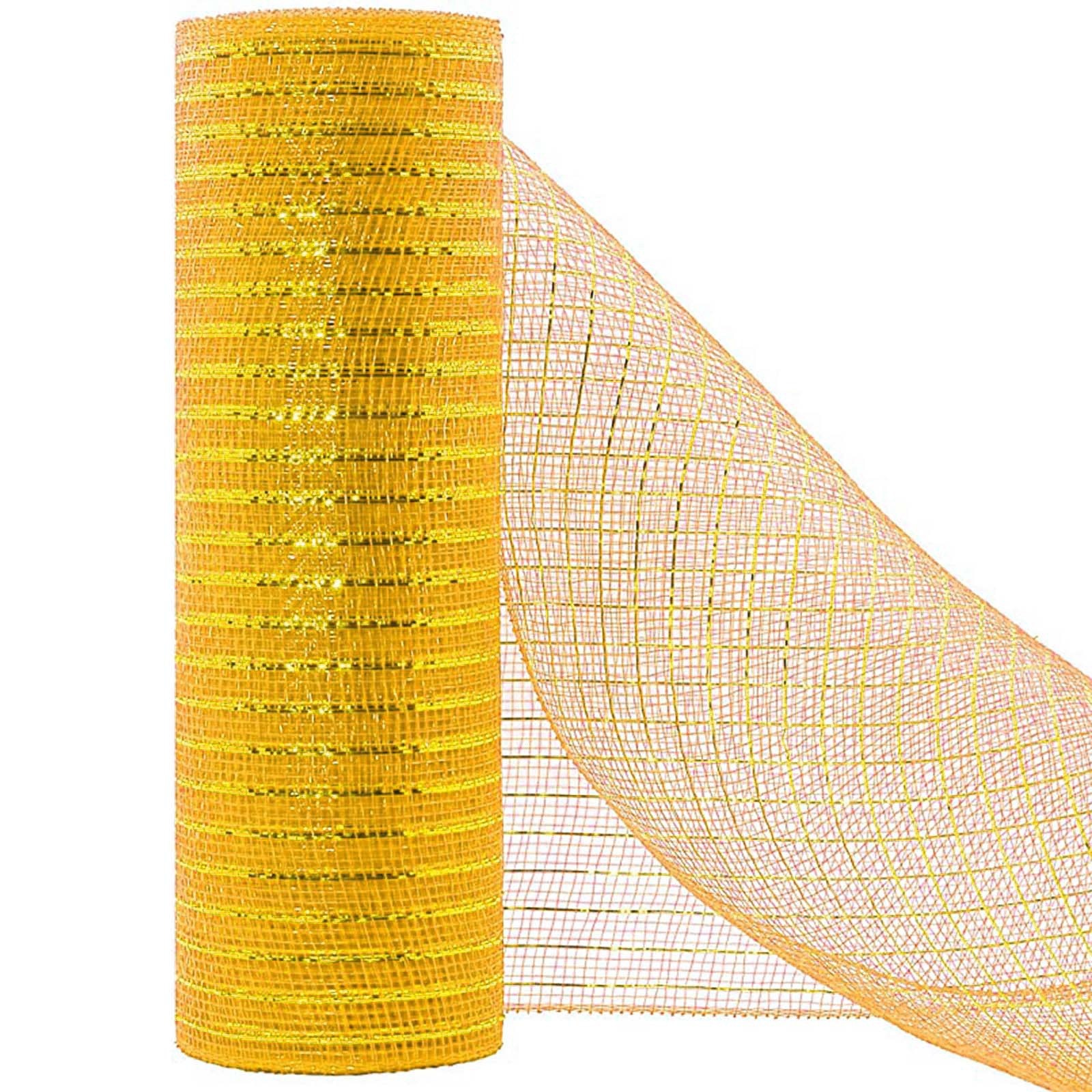 Christmas Deco Poly Mesh Ribbon with Metallic Foil... – Vicedeal