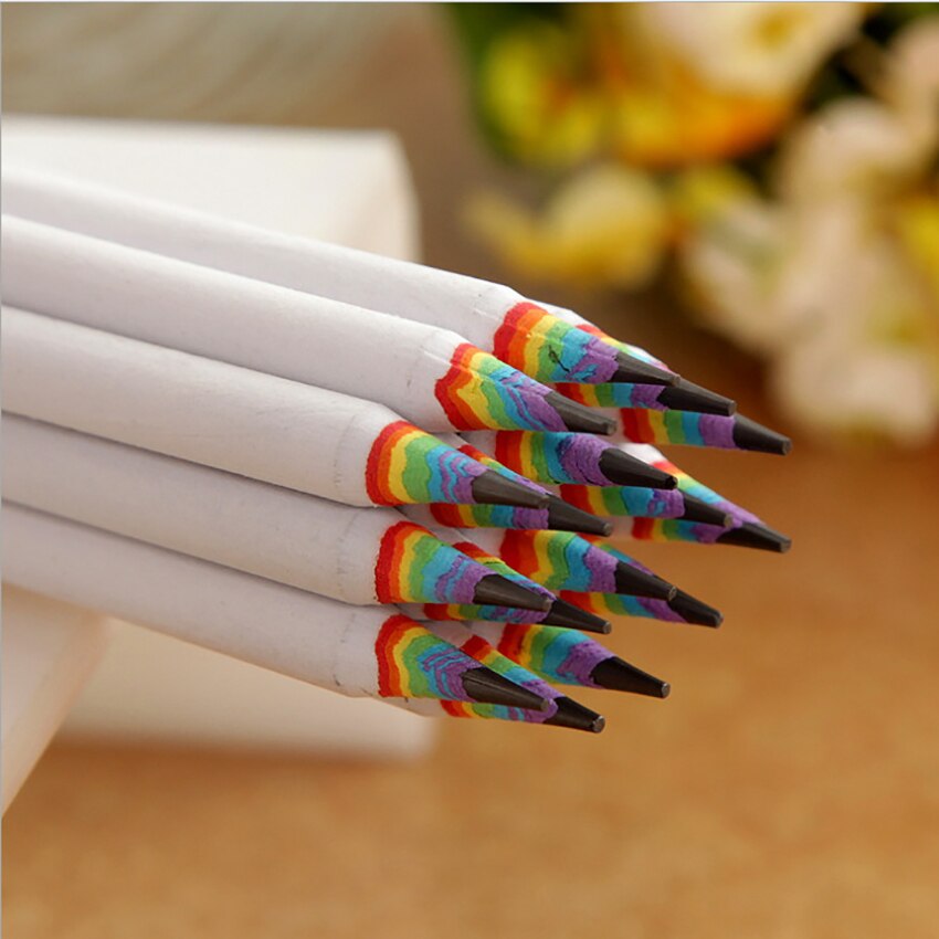 12PCS/Lot Rainbow Pencil HB Pre-Sharpened Round Sh... – Vicedeal