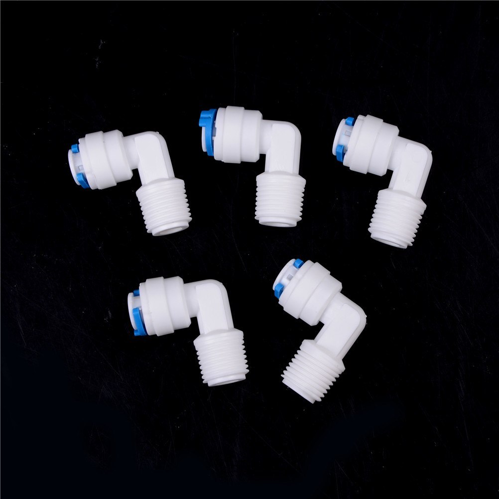5Pcs 1/4"X1/4" Tube Push Fit Union Elbow Quick Connect Water Filter ...