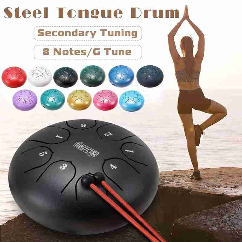 6 Inch Mini Drum 8 Tone Staal Tong Drum Percussie ... – Grandado