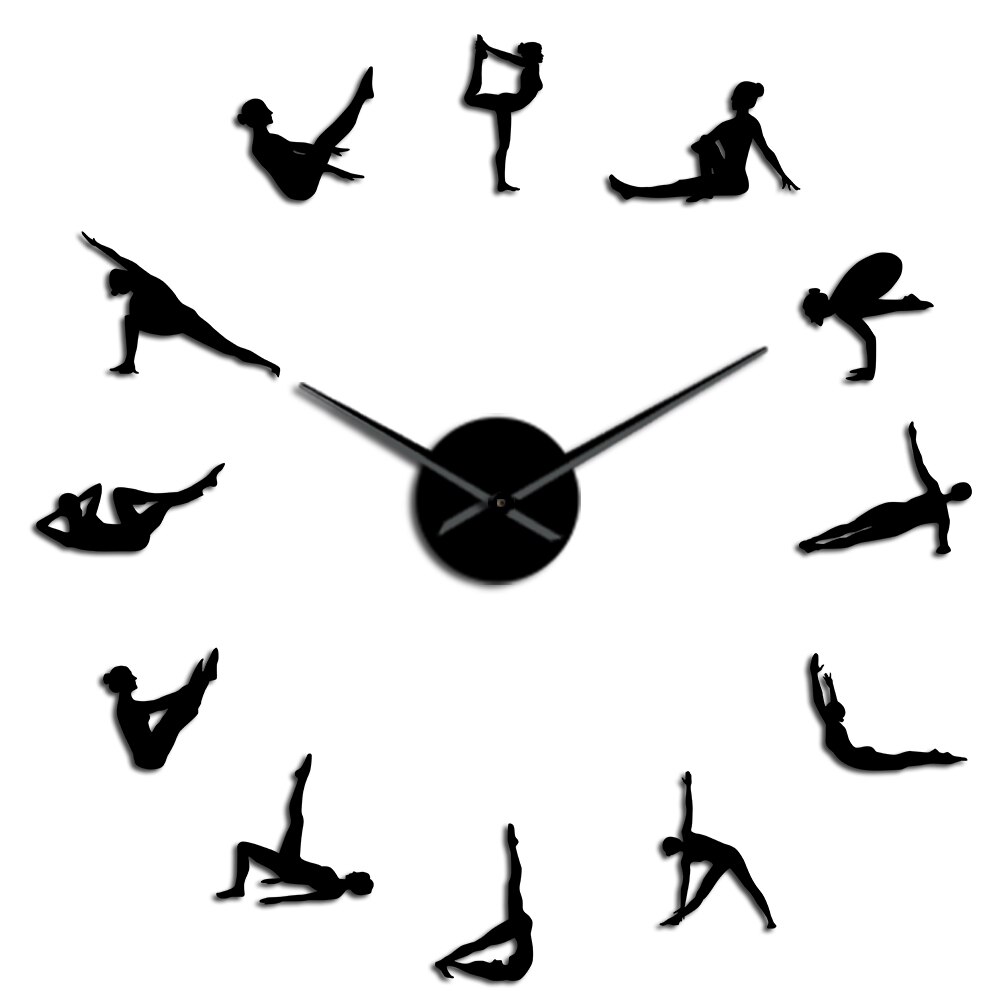Pilates Poses Diy Big Needles Wall Clock For Girls... – Grandado