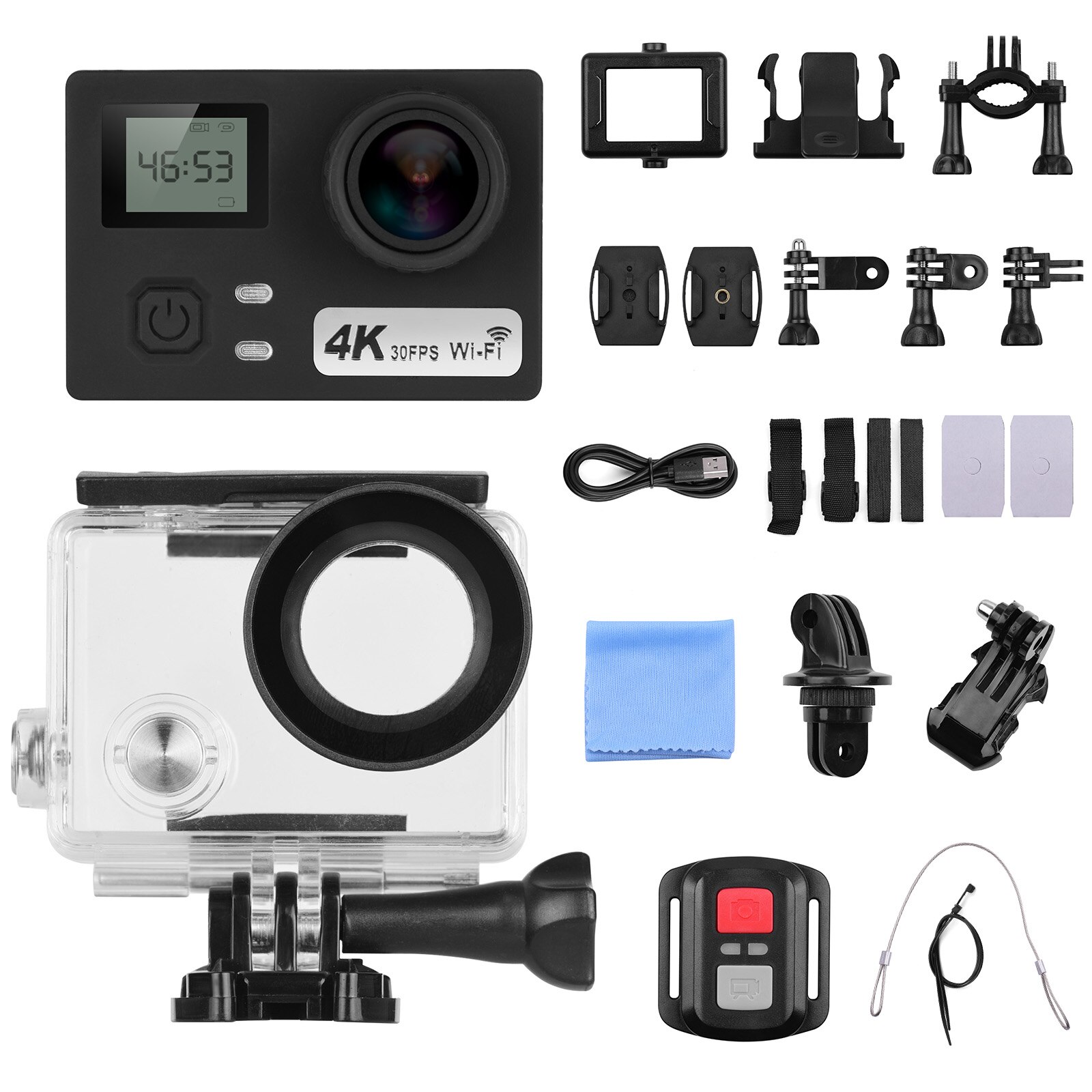 4K Action Camera 2 + 0.96 inches Dual LCD Screen 3... – Grandado