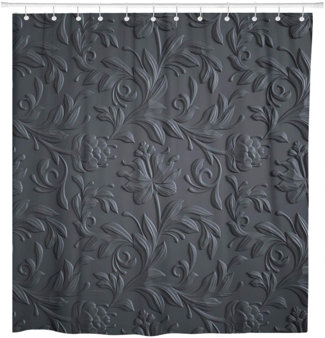 Lace Black Floral Embossed Flowers Pattern Abstrac... – Grandado