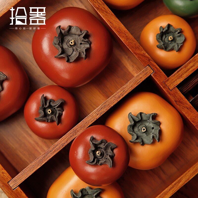 Purple sand persimmon tea pet decoration persimmon... – Vicedeal