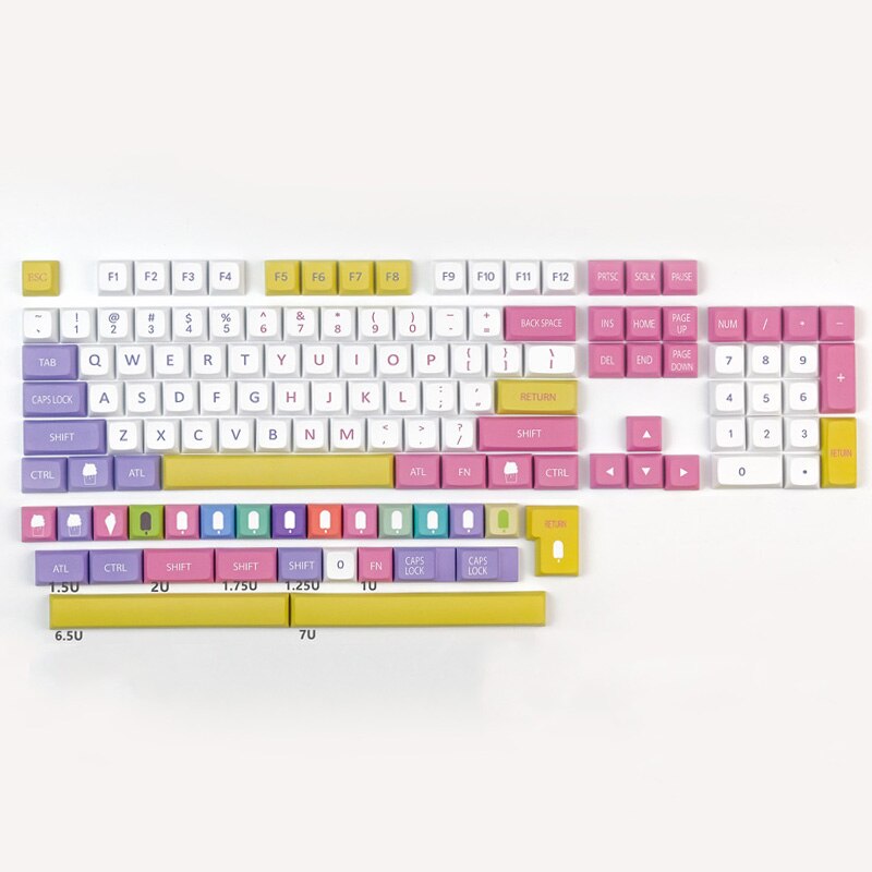 130 Keys Ice Cream Keycaps XDA Profile PBT Sublima... – Grandado