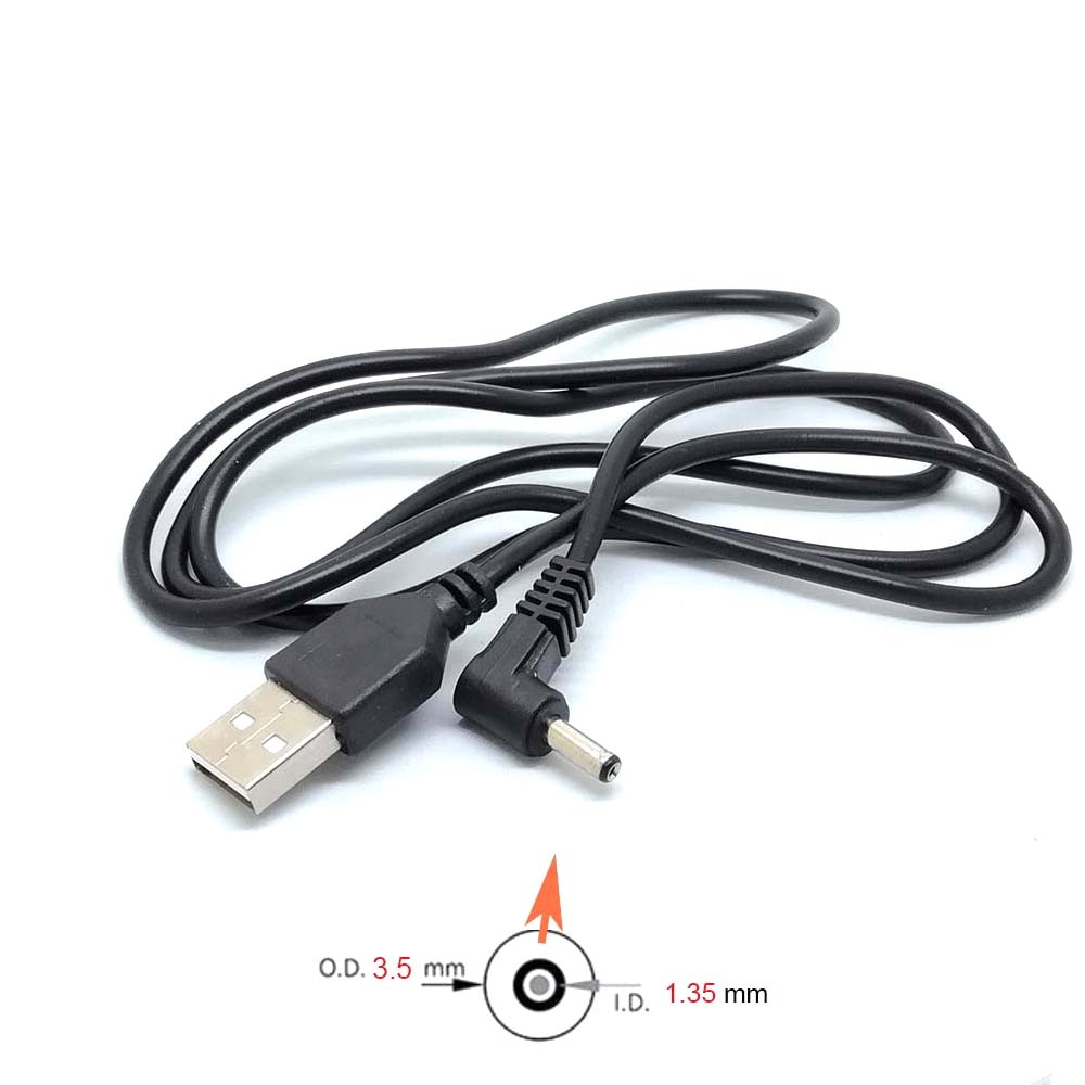 90 Angle PC USB Male to 5V DC 3.5mm x 1.35mm Barre... – Grandado