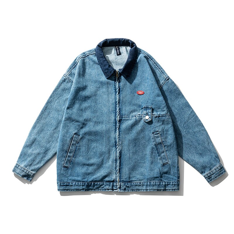 Spring Japanese Streetwear Lapel Denim Jacket Stre... – Grandado