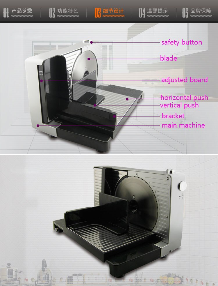 Haushalt elektrische fleisch slicer slicing schnei... – Vicedeal