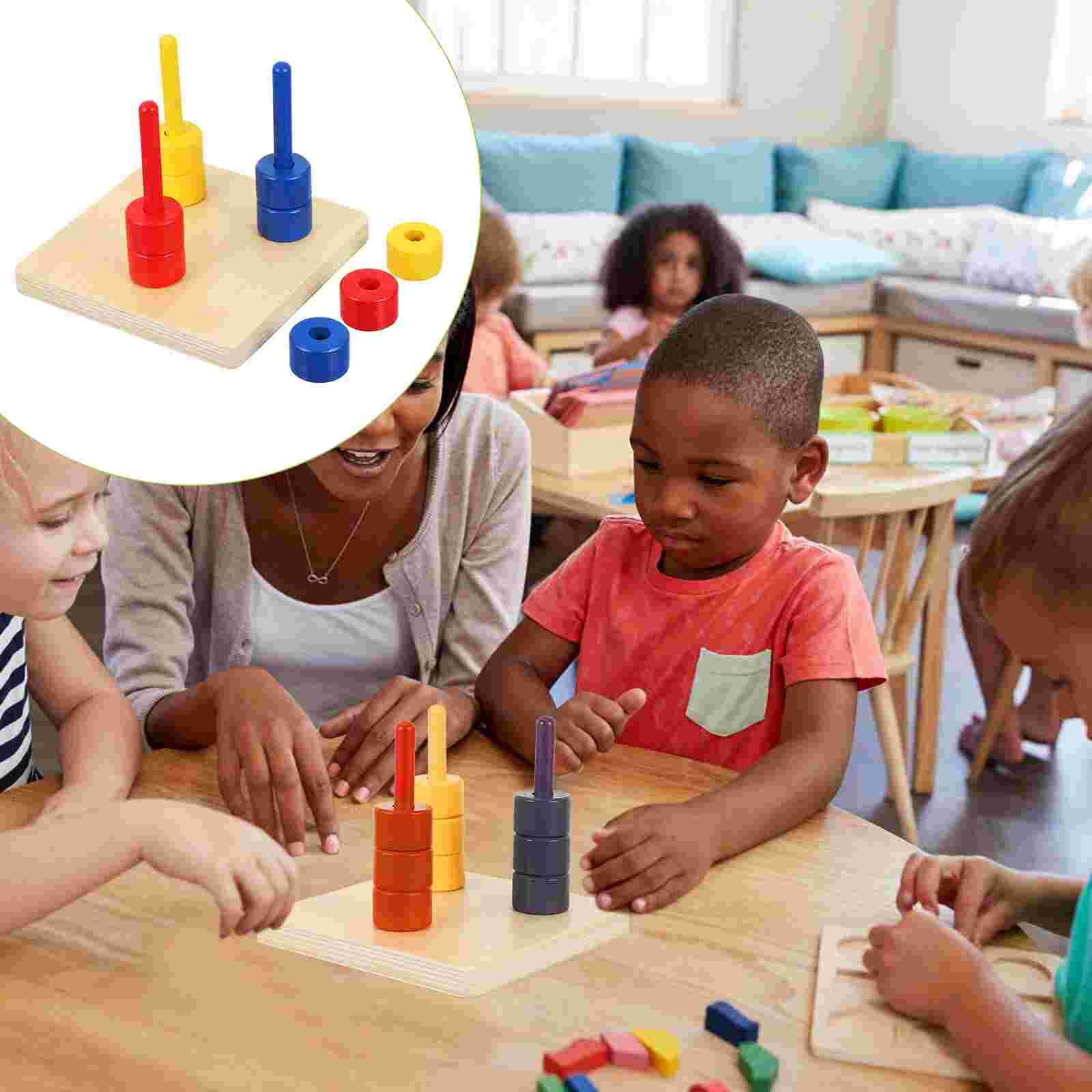 1 Set Wooden Stacking Baby Early Educational Playt... – Grandado