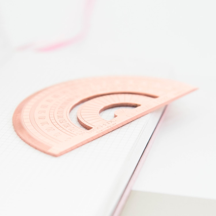 TUTU Gold/Rose Gold Ruler Stainless Steel Protractor Triangle Ruler ...