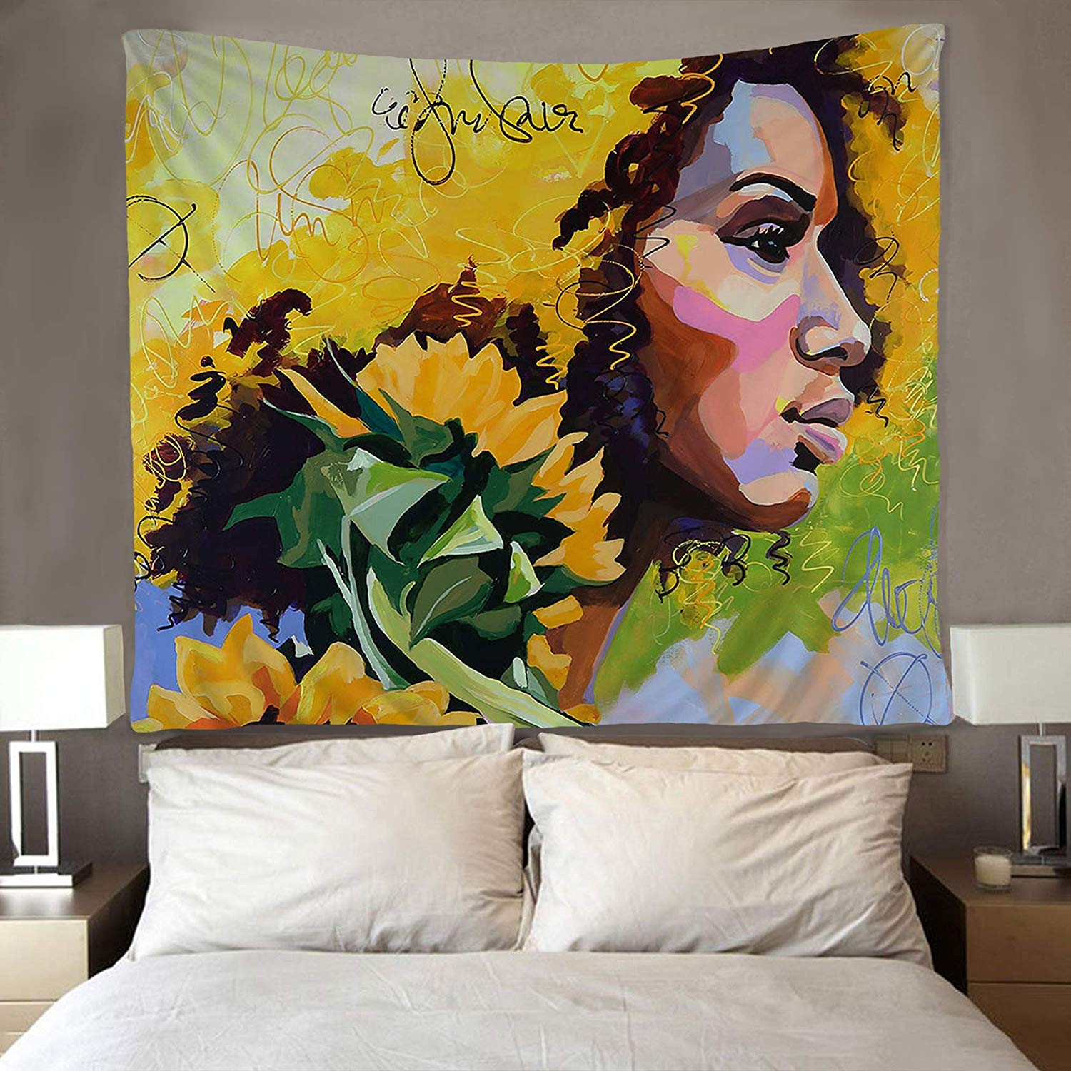 Black Art African American Women Sunflower Hair Ta... – Vicedeal