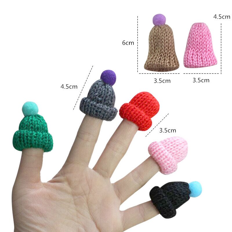 10Pcs Color Cute Knitting Mini Hats DIY Craft Supp... – Grandado