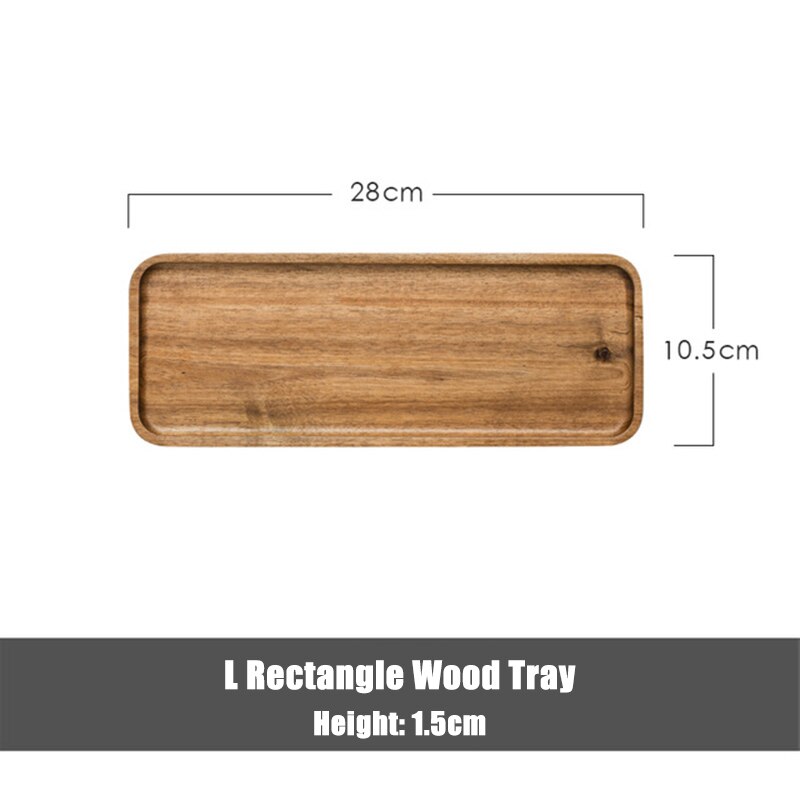 1Pcs Rectangle Square Acacia Wood Plate Breakfast ... – Vicedeal