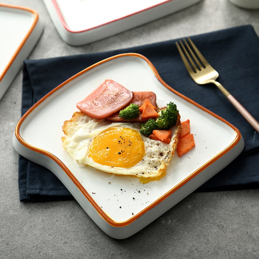 Ceramic Plate Multifunctional Breakfast Plate Toas... – Grandado