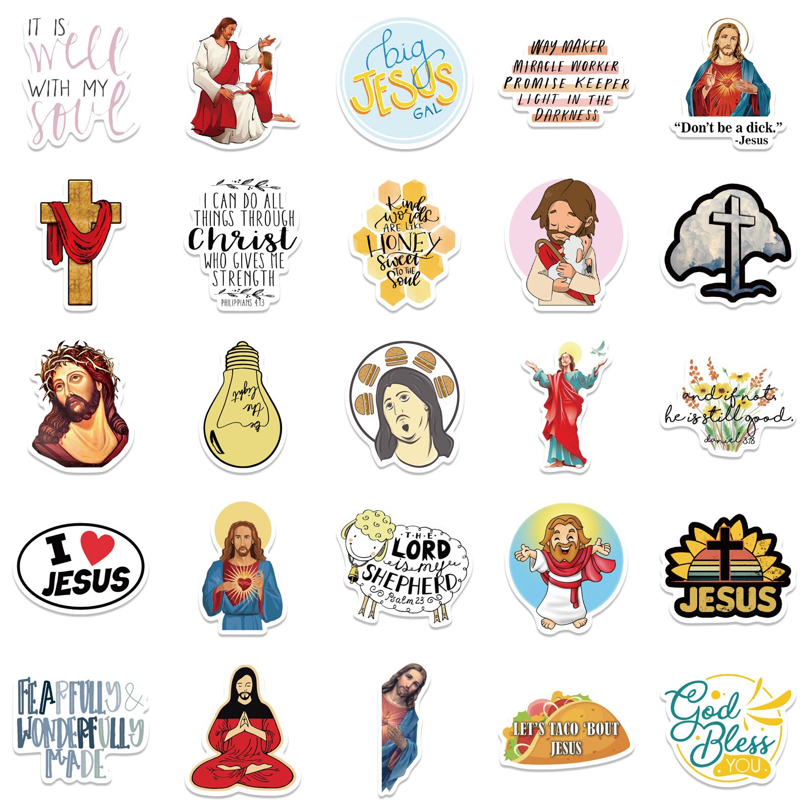 25/50PCS Jesus Stickers For Adults Religious Chris... – Grandado