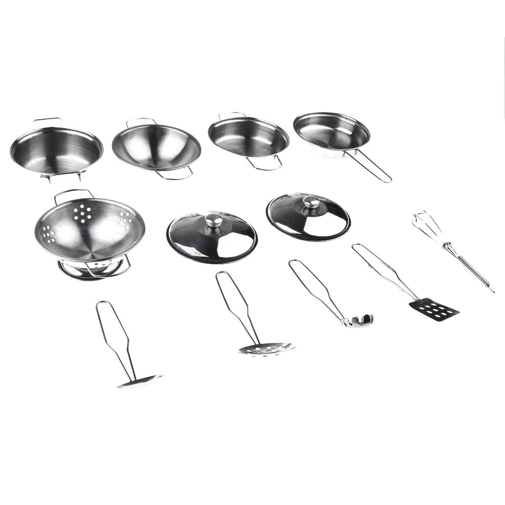 Kids Kitchen Cookware Playset C (12pcs, Stainless ... – Grandado