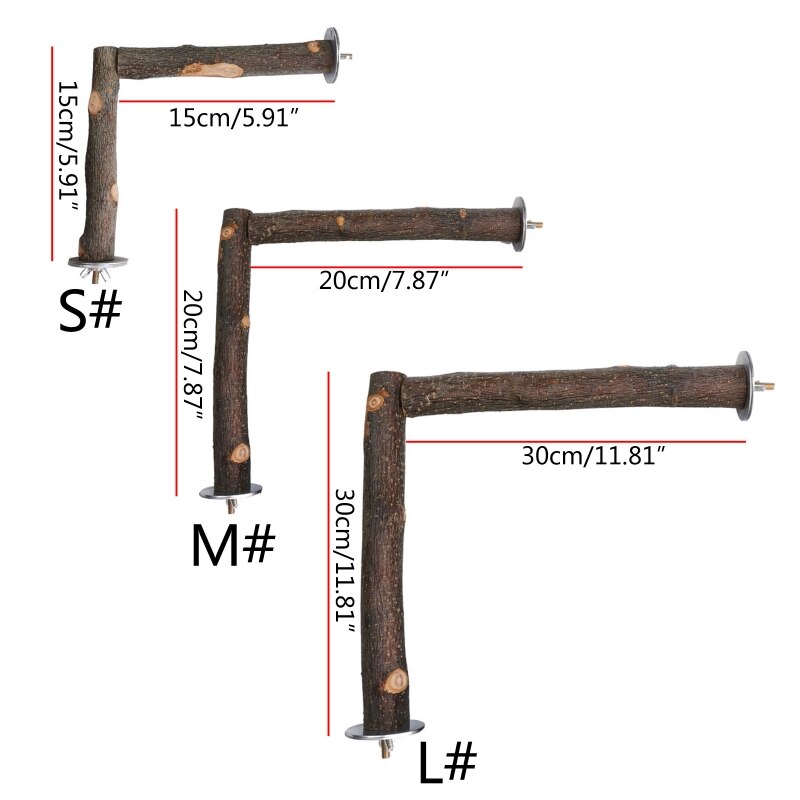 Bird Perches Natural Wood Stand L-shaped Bar Bird ... – Grandado
