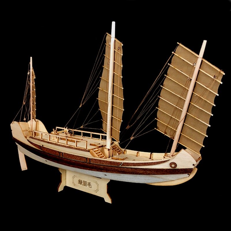Sailboat model assembly kit green eyebrows wooden ... – Grandado