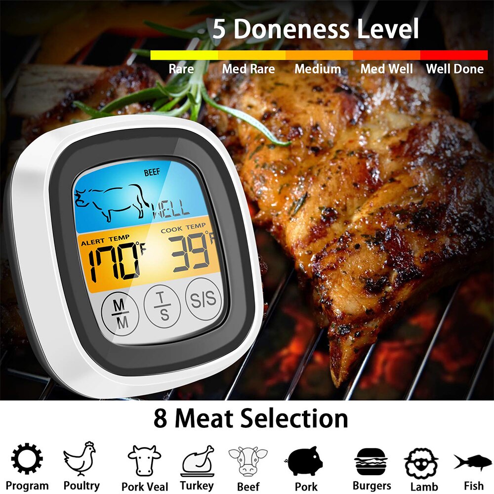 Instant Read Meat Thermometer 42” Probe Digital Ti... – Grandado