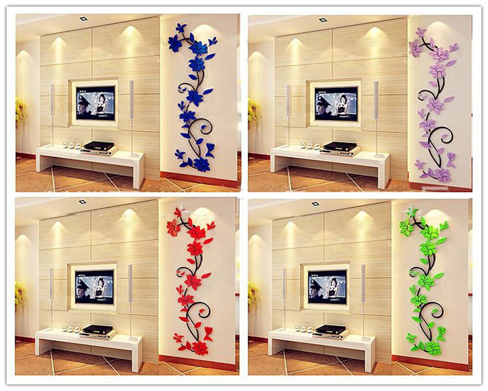 DIY 3D Acrylic Crystal Wall Stickers Living Room B... – Vicedeal