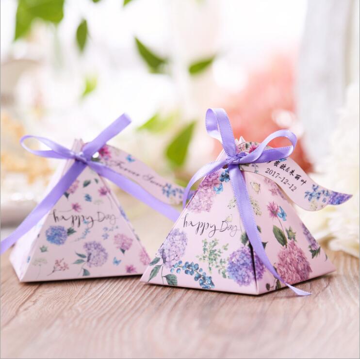 50pcs Candy Box Baby Shower Favors Triangular Pyra... – Grandado