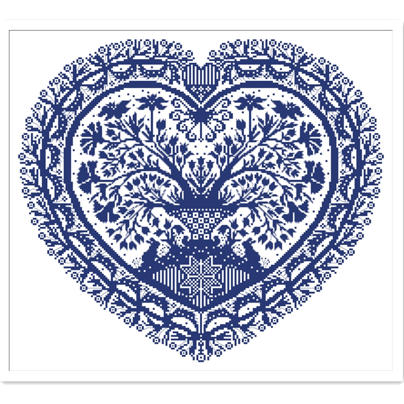 Heart tree cross stitch package simple 18ct 14ct 1... – Vicedeal